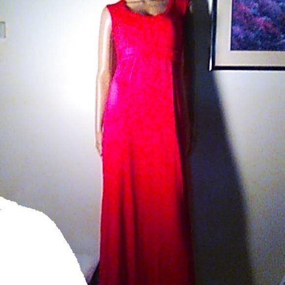 Max Studio | Dresses | Max Studio Maxi Dress S Red Empire Style ...